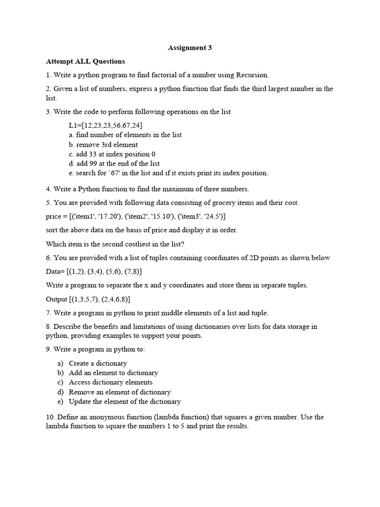 Assignment 3 and 4 (3) | PDF | Anonymous Function | Function (Mathematics)