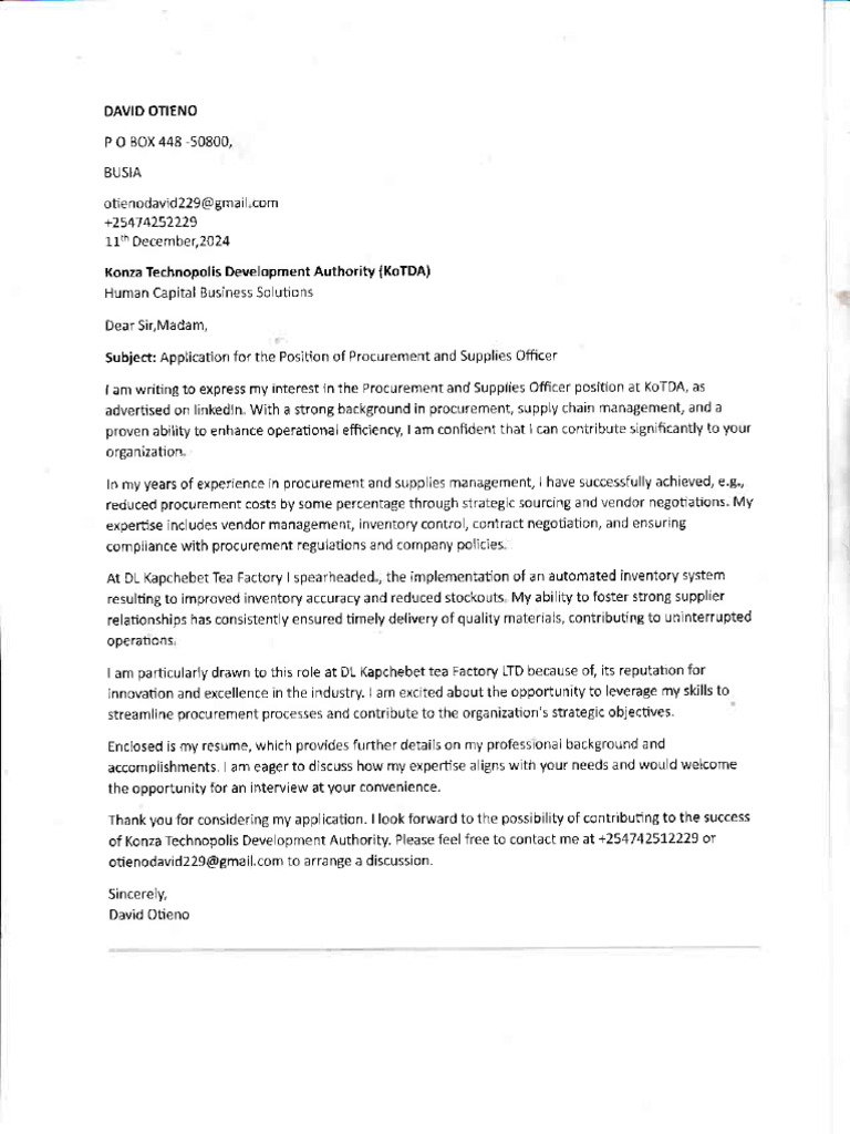 Application Letter | PDF