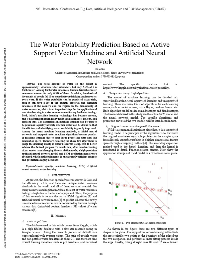 The Water Potability Prediction Based on Active Support Vector Machine and Artificial Neural ...