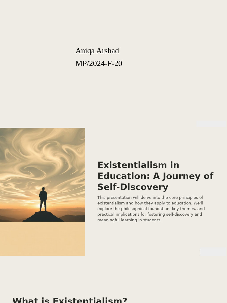 Existentialism-in-Education-A-Journey-of-Self-Discovery | PDF ...