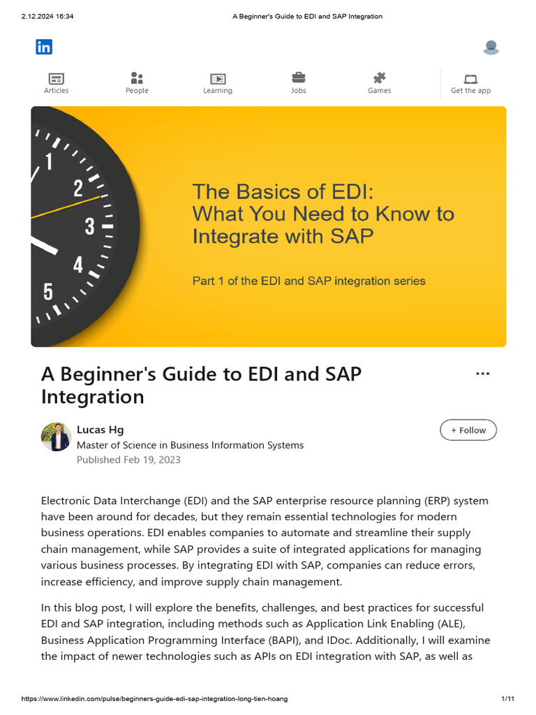 A Beginner's Guide To EDI and SAP Integration | PDF | Electronic Data Interchange | Business