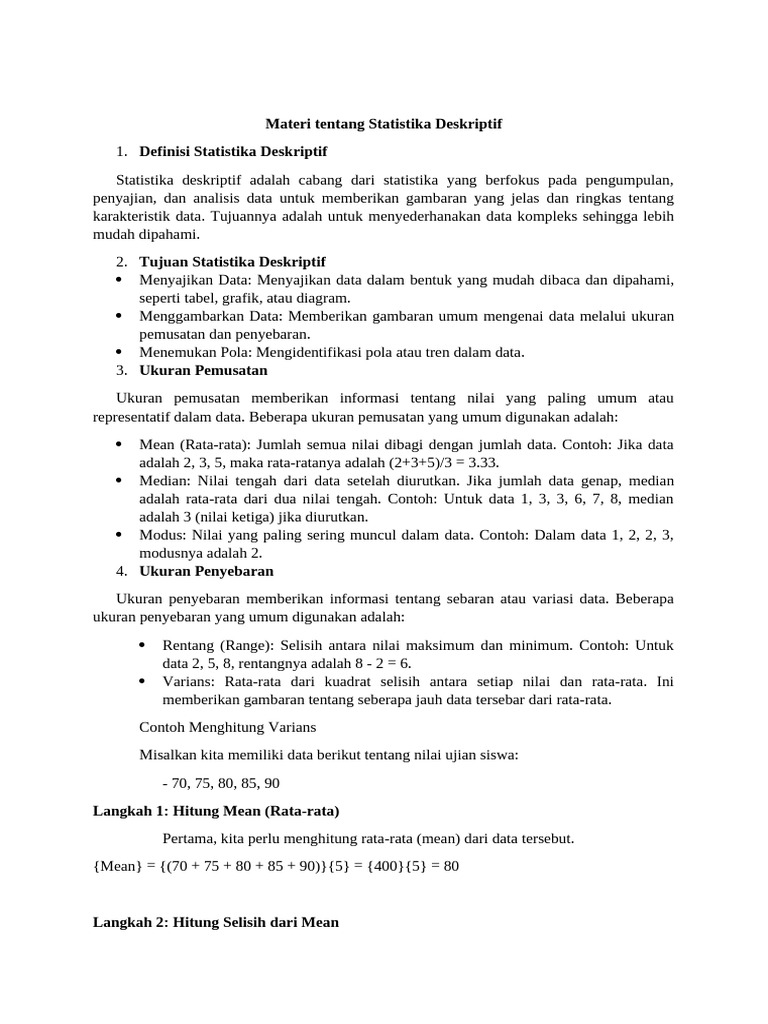 Statistika Deskriptif | PDF