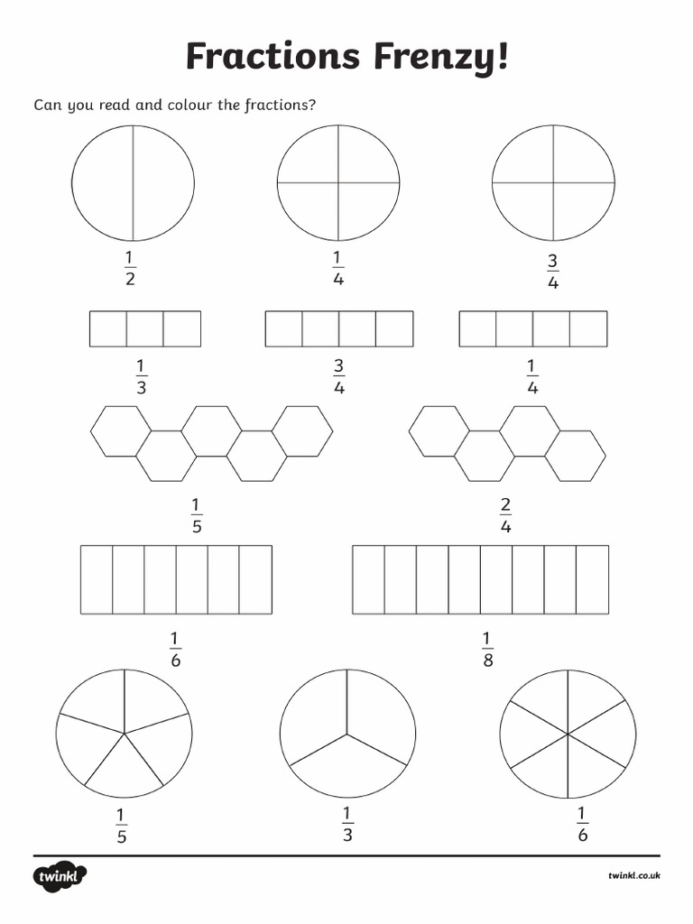 Fractions Frenzy Read and Colour Activity Sheet Ver 1 | PDF