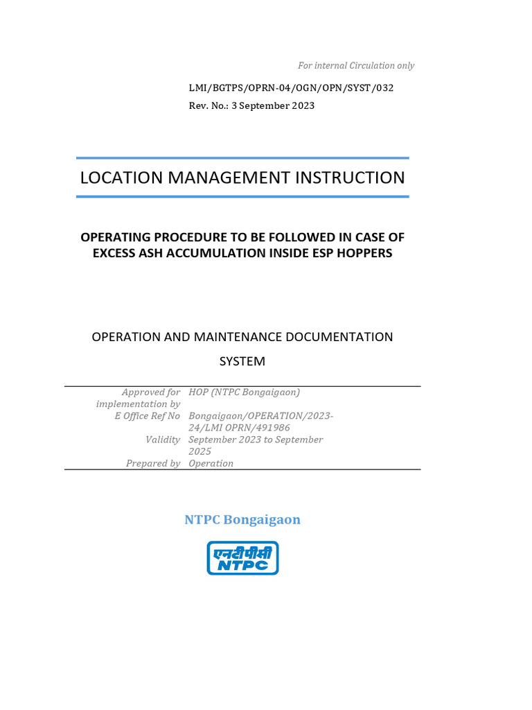 LMI Excess Ash Accumulation Inside ESP Hopper | PDF