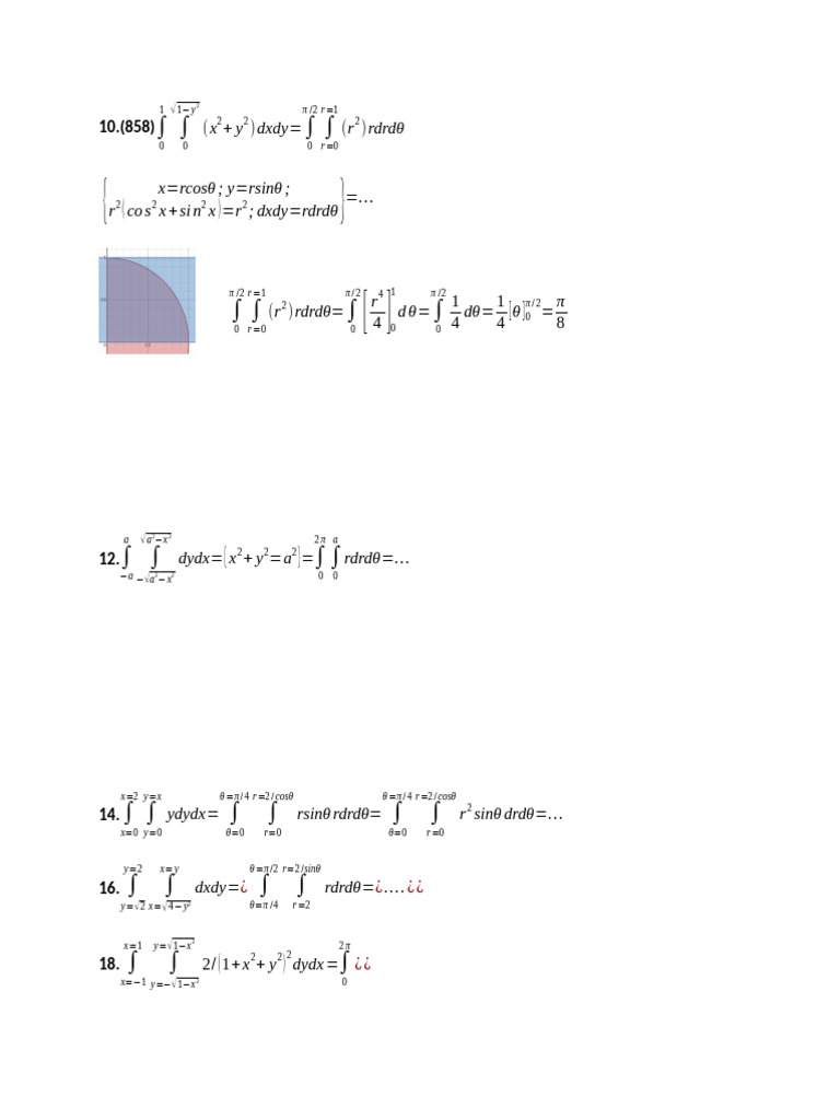 Examples About Double Integrals In Polar Coordinates Pdf