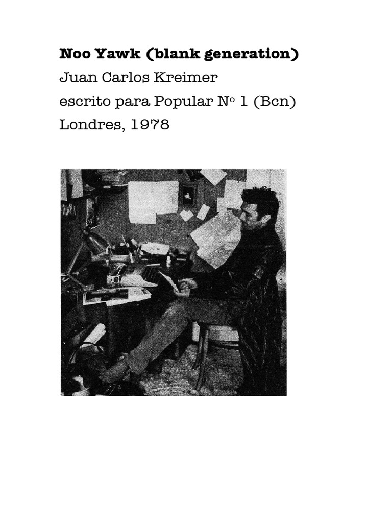 Noo Yawk (Blank Generation) x Juan Carlos Kreimer | PDF