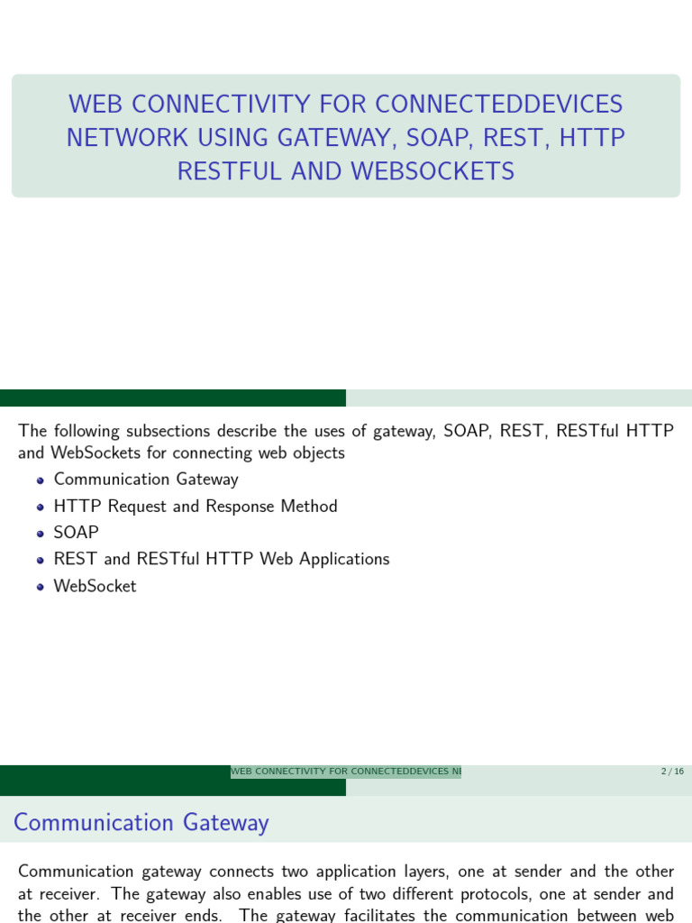 Web Connectivity For Connected Devices | PDF | Soap | World Wide Web