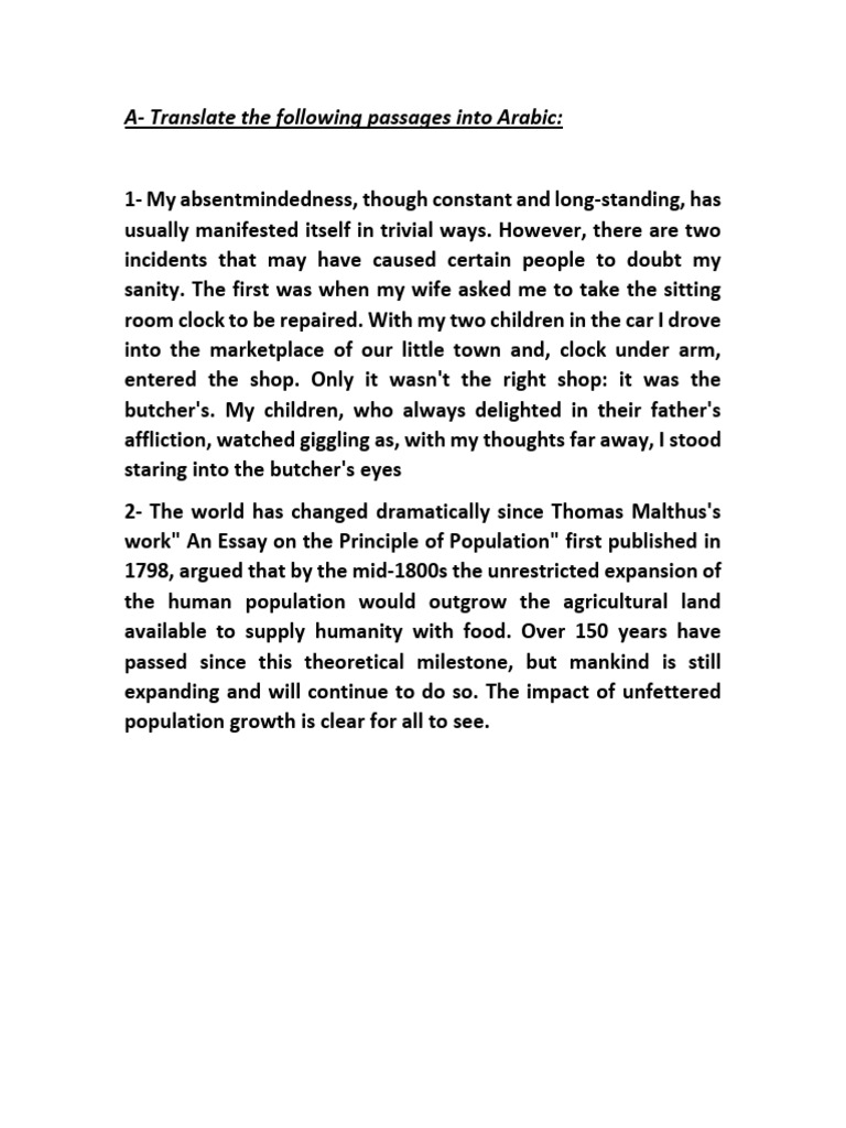Translation Into Arabic - Assignment 2 | PDF