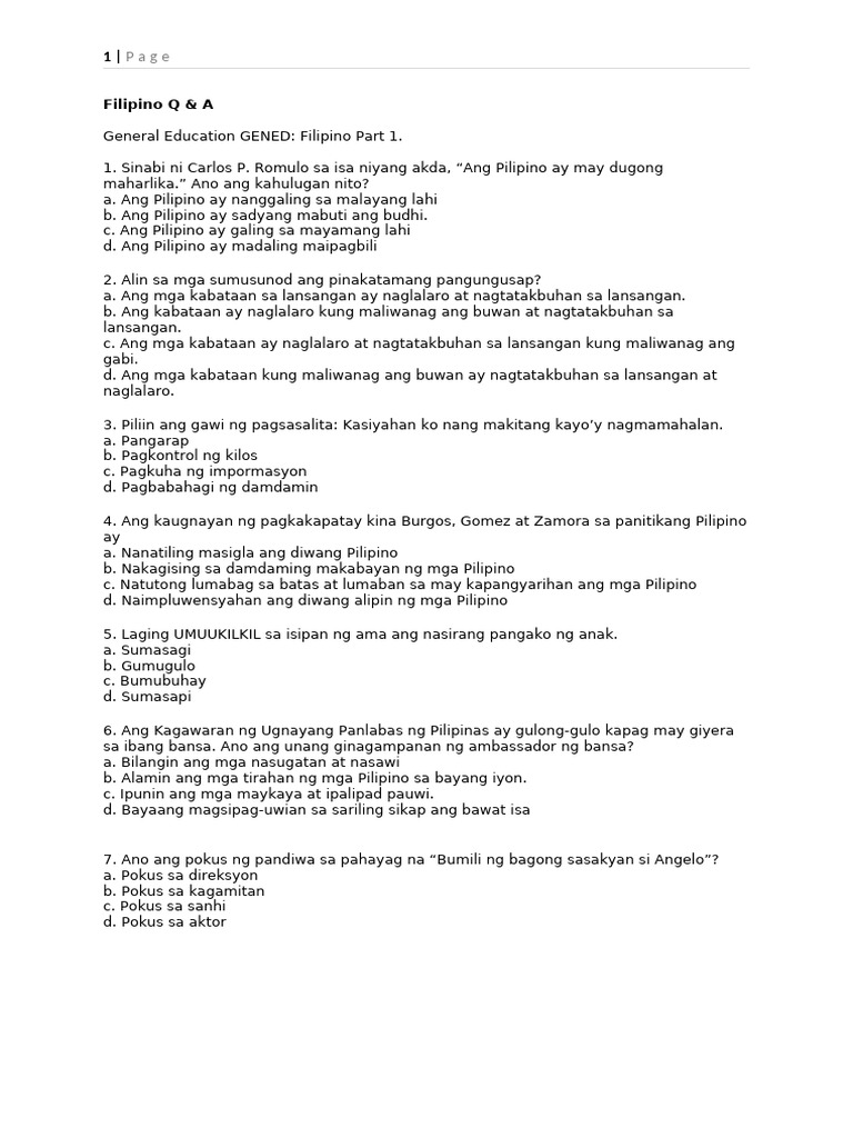 Let Reviewer in Filipino | PDF