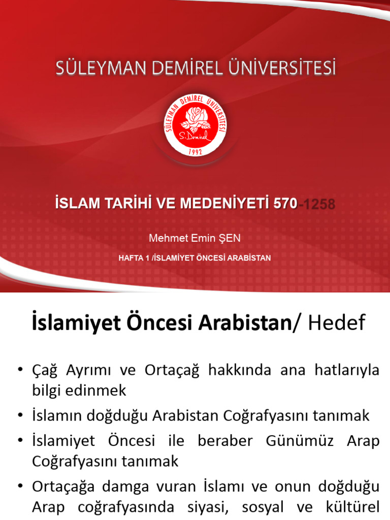 Hafta 1 - Islamiyet Oncesi Arabistan-1 | PDF