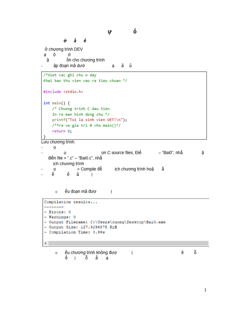 Bài 1 - Giới thiệu về IDE DevC | PDF
