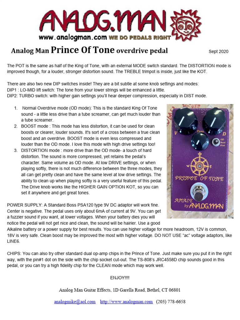 Prince of Tone Overdrive Overview | PDF | Music Technology | Sound ...