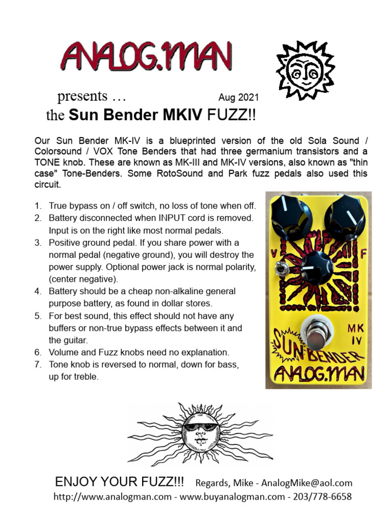 Sun Bender MK IV Manual 2021 | PDF