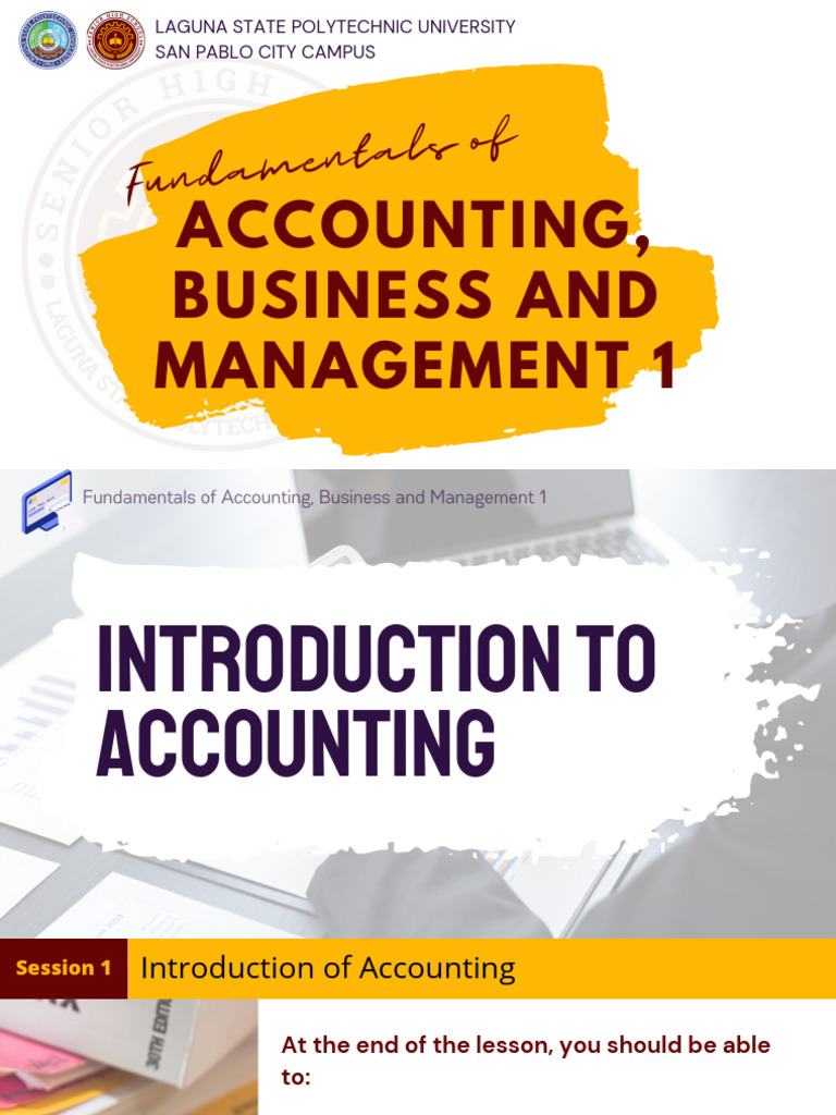 Lesson 1 - Introduction to Accounting | PDF | Accounting | Debits And Credits