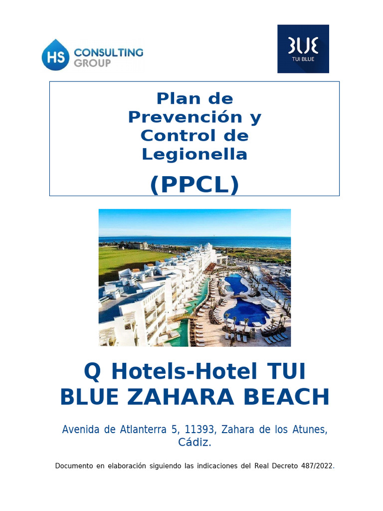 PPCL Plan de Prevencion y Control de Legionella Tui Blu Zahara Beach Ed1 2023 | PDF | Neumonía ...