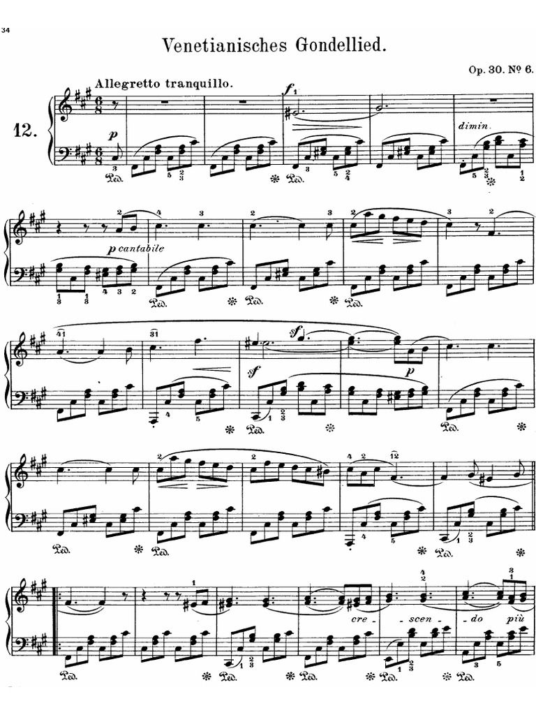 Mendelssohn - Romanze Senza Parole PDF | PDF