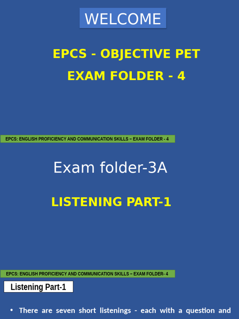 EPCS Listening Exam Folder 4 | PDF