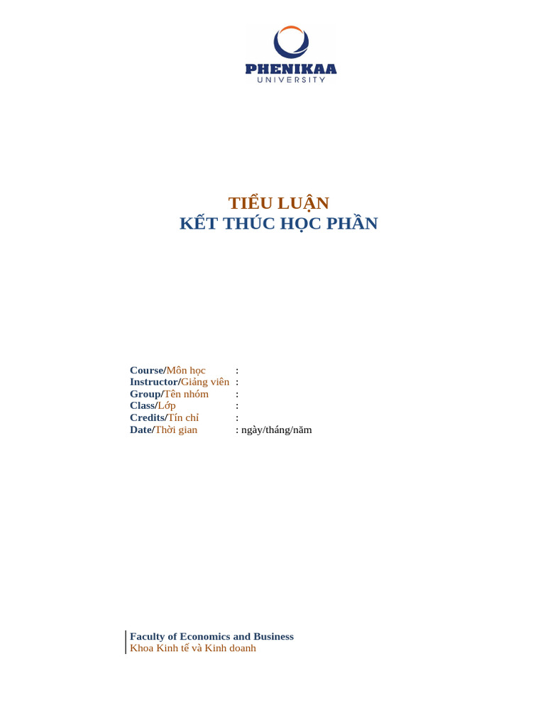 Form - Tiểu luận - KTHP | PDF
