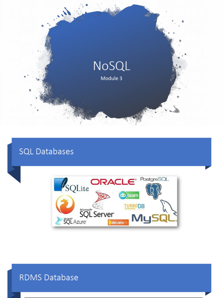 Module 3 | PDF | No Sql | Relational Database