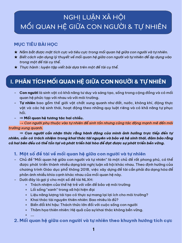 [2SG GEN 5] - [NLXH] MQH GIỮA CON NGƯỜI VÀ TỰ NHIÊN | PDF