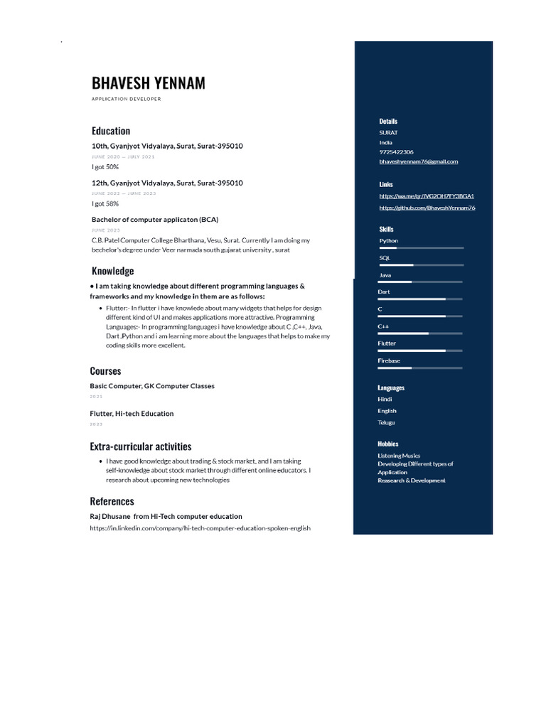 Bhavesh Resume | PDF