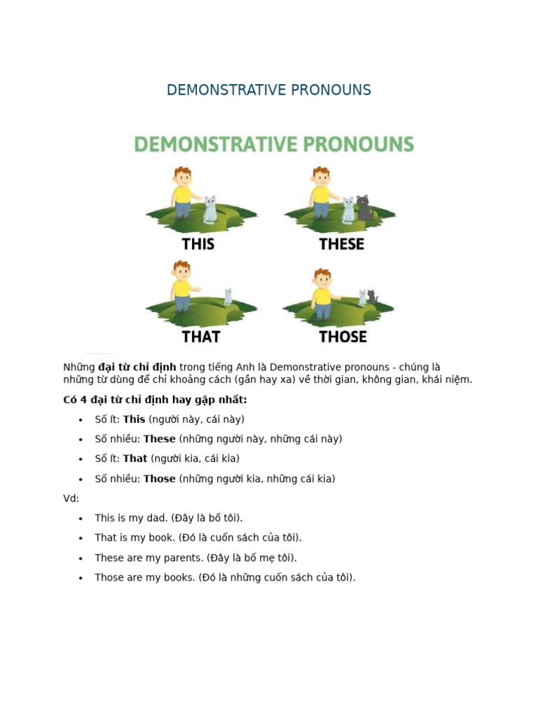 Demonstrative Pronouns | PDF