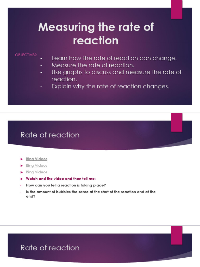 Measuring The Rate of Reaction | PDF | Reaction Rate | Chemical Reactions