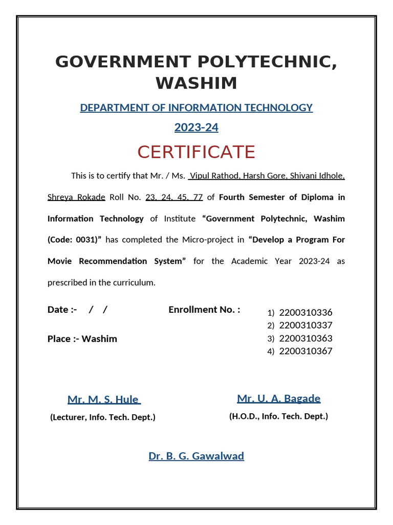 Certificate JPR | PDF