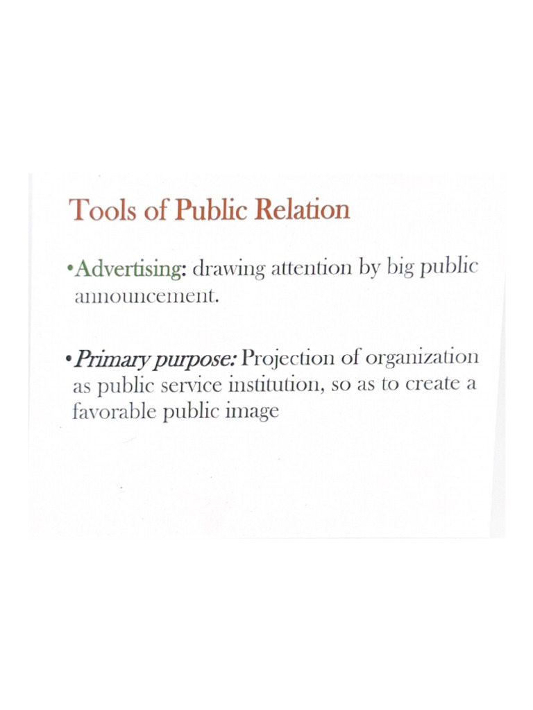 Tools of Public Relation | PDF
