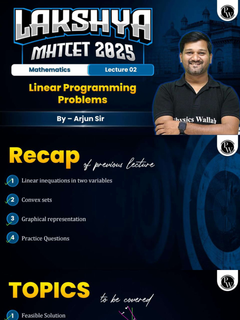 Linear Programming Problems 02 Class Notes Lakshya MHTCET 2025.PDF | PDF Linear Programming Problems 02 Class Notes Lakshya MHTCET 2025.PDF | PDF