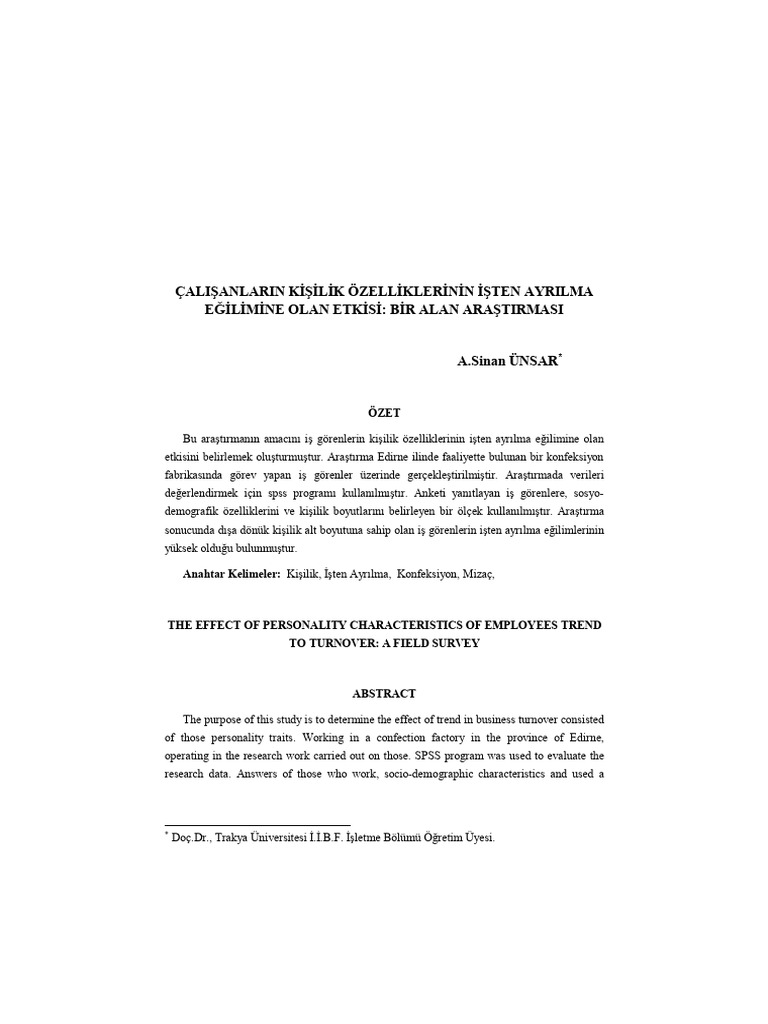 Ali Anlarin K L K Zell Kler N N Ten Ayrilma e L M Ne Olan Etk S B R Alan Ara Tirmasi (#302356 ...