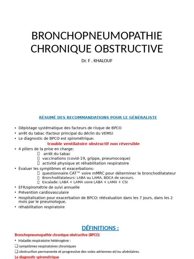 14-BRONCHOPNEUMOPATHIE CHRONIQUE OBSTRUCTIVE KHALOUF | PDF ...