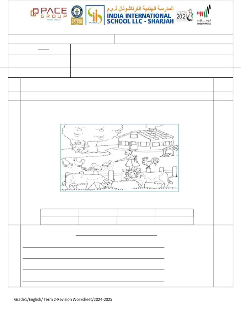 Grade1-English-Term 2 Revision Worksheet -2024-2025 | PDF | Syntax ...