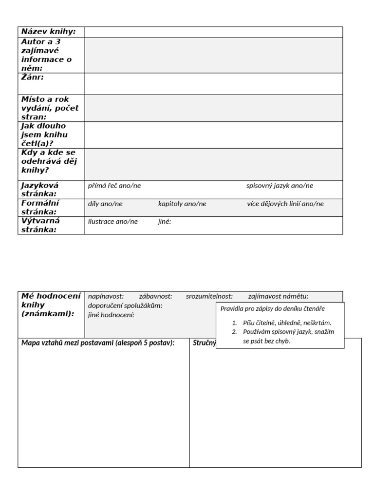 Formular Na Prectenou Knihu | PDF