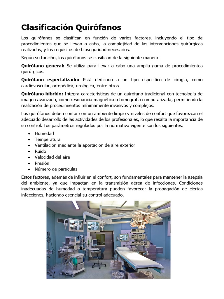 Clasificación Quirófanos | PDF | Humedad | Teatro operando
