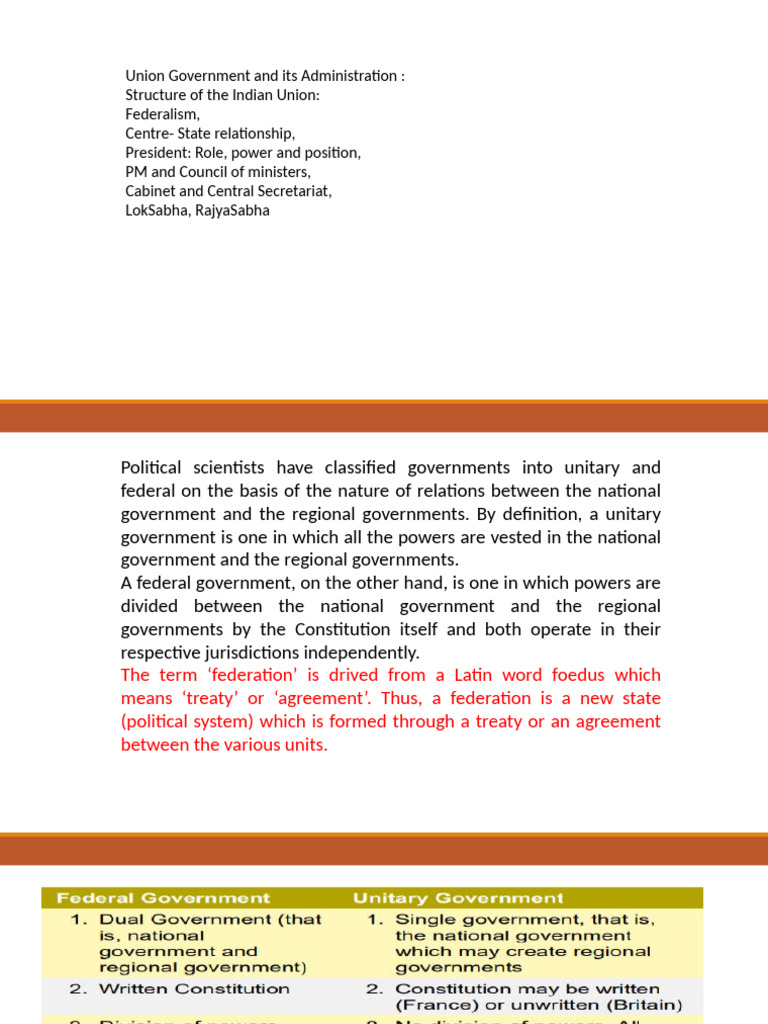 651938387-Union-Government-in-Constitution | PDF | Government Of India ...