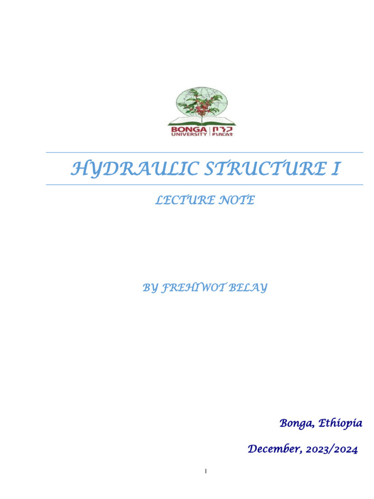 Hydraulic Structure Lecture Notes | PDF | Dam | Spillway