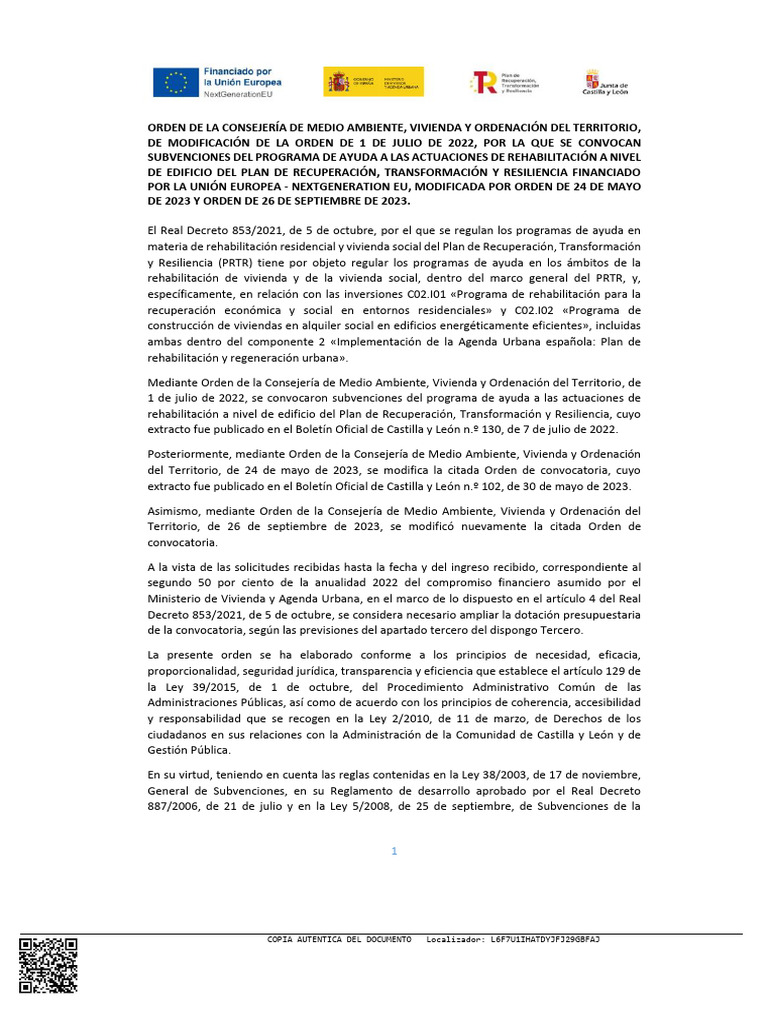 ORDEN 20 de Junio 24 MODIFICACION CONVOCATORIA EDIFICIO - Firmada | PDF | Gobierno