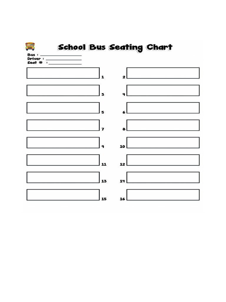 School Bus Seating Chart Layout Printable - 57665.jpg | PDF