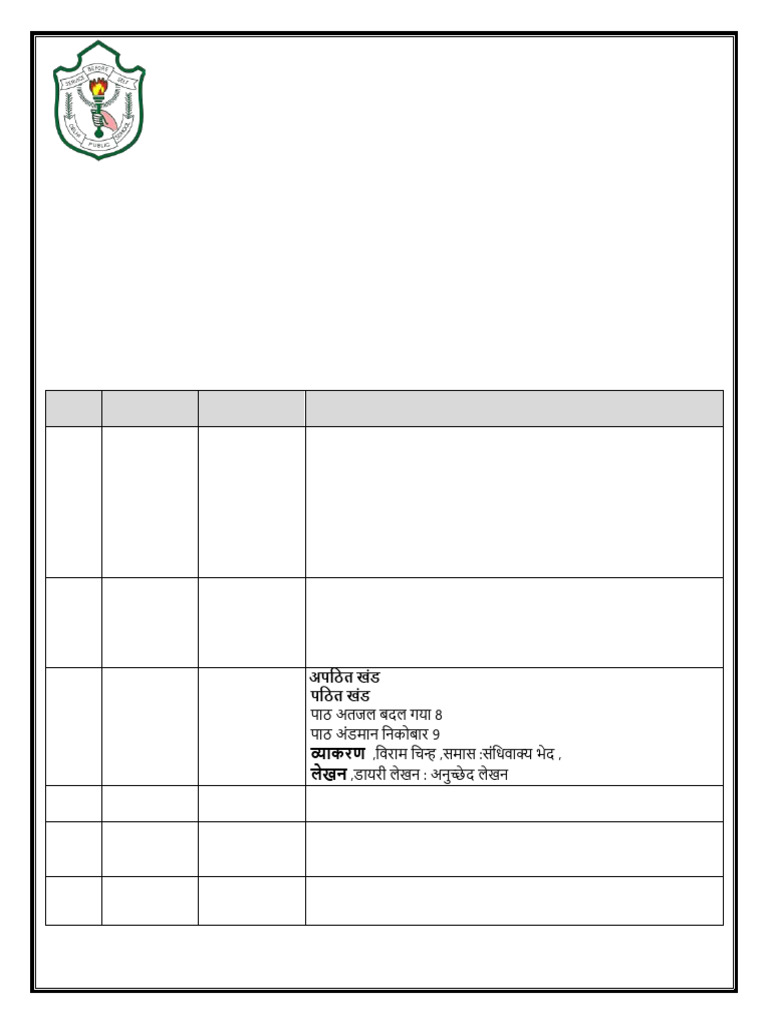 Grade 6 UT-2 Datesheet-2-1 | PDF | Language Mechanics | Linguistic Typology