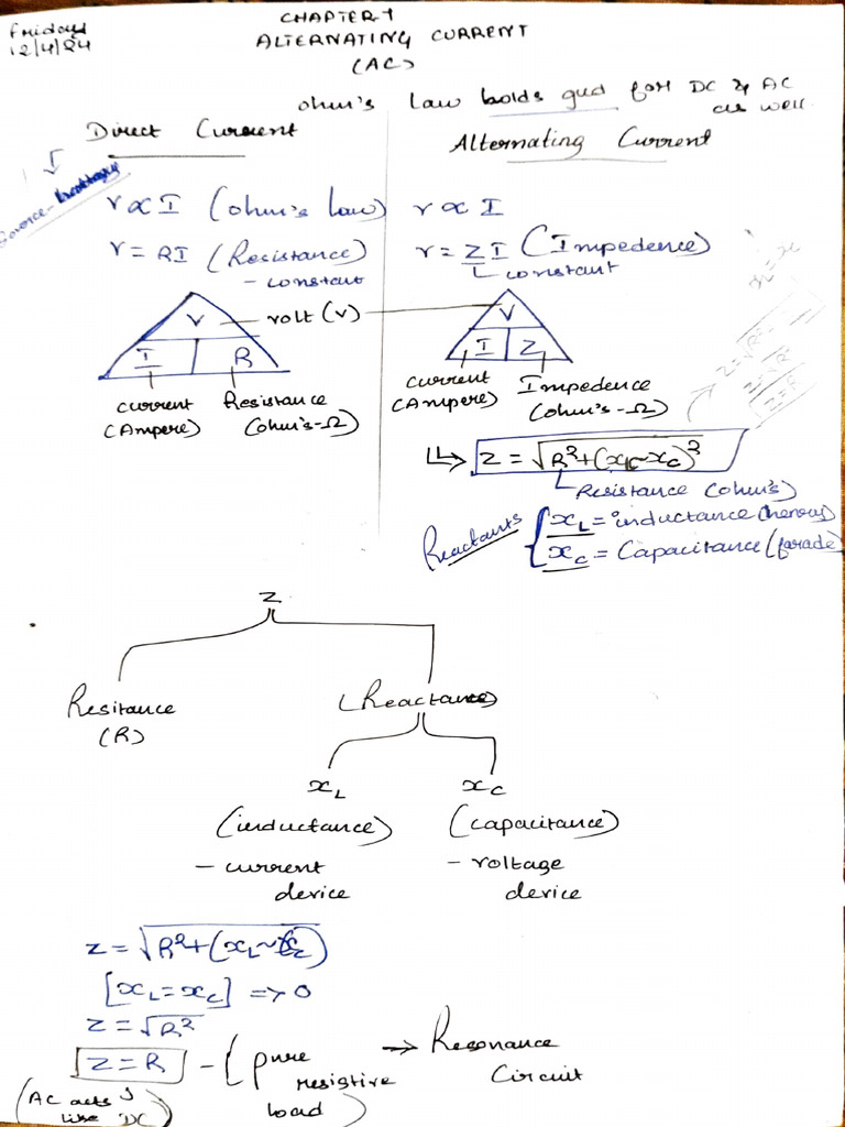 ch 7 AC notes | PDF | Electricity | Electrical Engineering