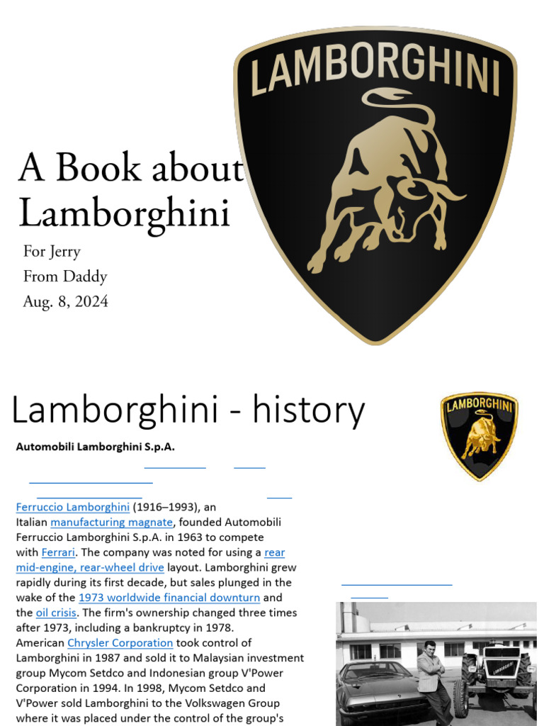 A book about Lamborghini | PDF | Motor Vehicle | Car