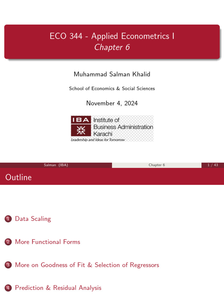 econoch6 | PDF | Errors And Residuals | Coefficient Of Determination