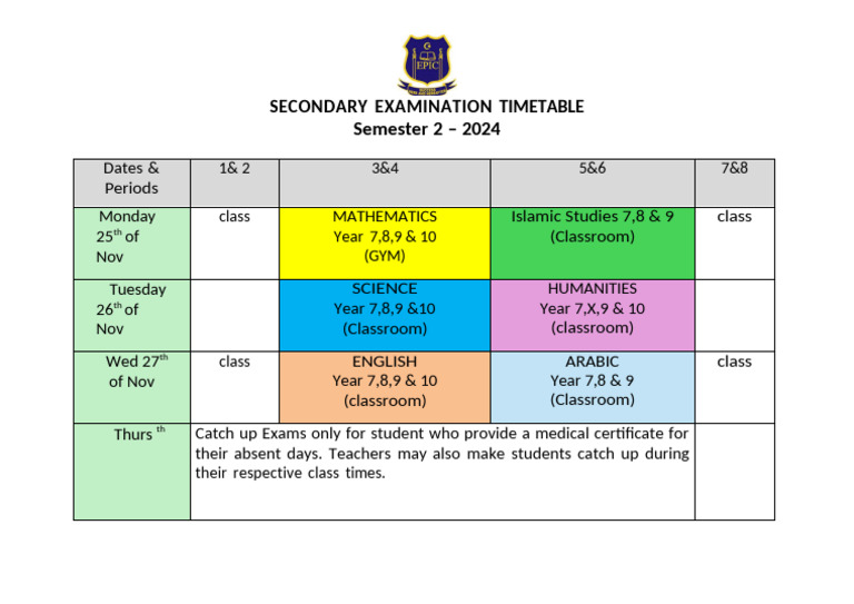 Semester 2 Examination TT | PDF