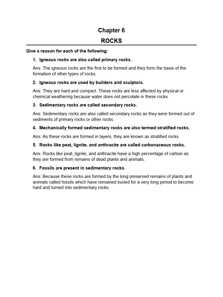 Chapter 6 - ROCKS | PDF