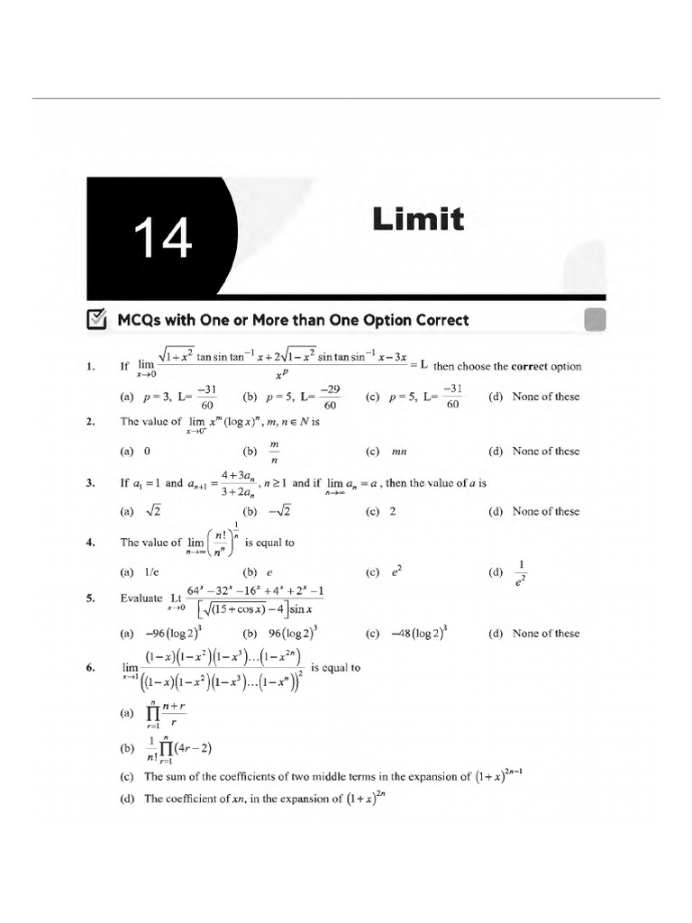 limits continuity differentiability questions | PDF | Function (Mathematics) | Functions And ...