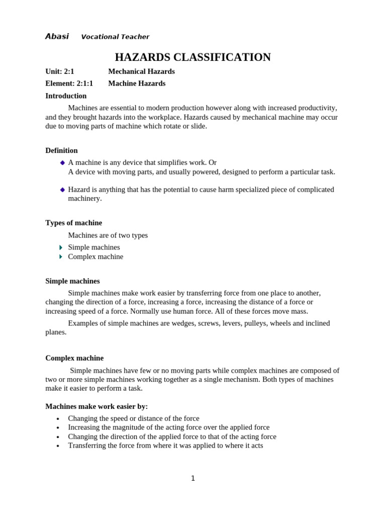 Hazards Classification | PDF | Radiation | Noise