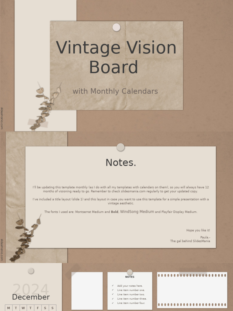 Vintage Vision Board · SlidesMania | PDF | Human Communication ...