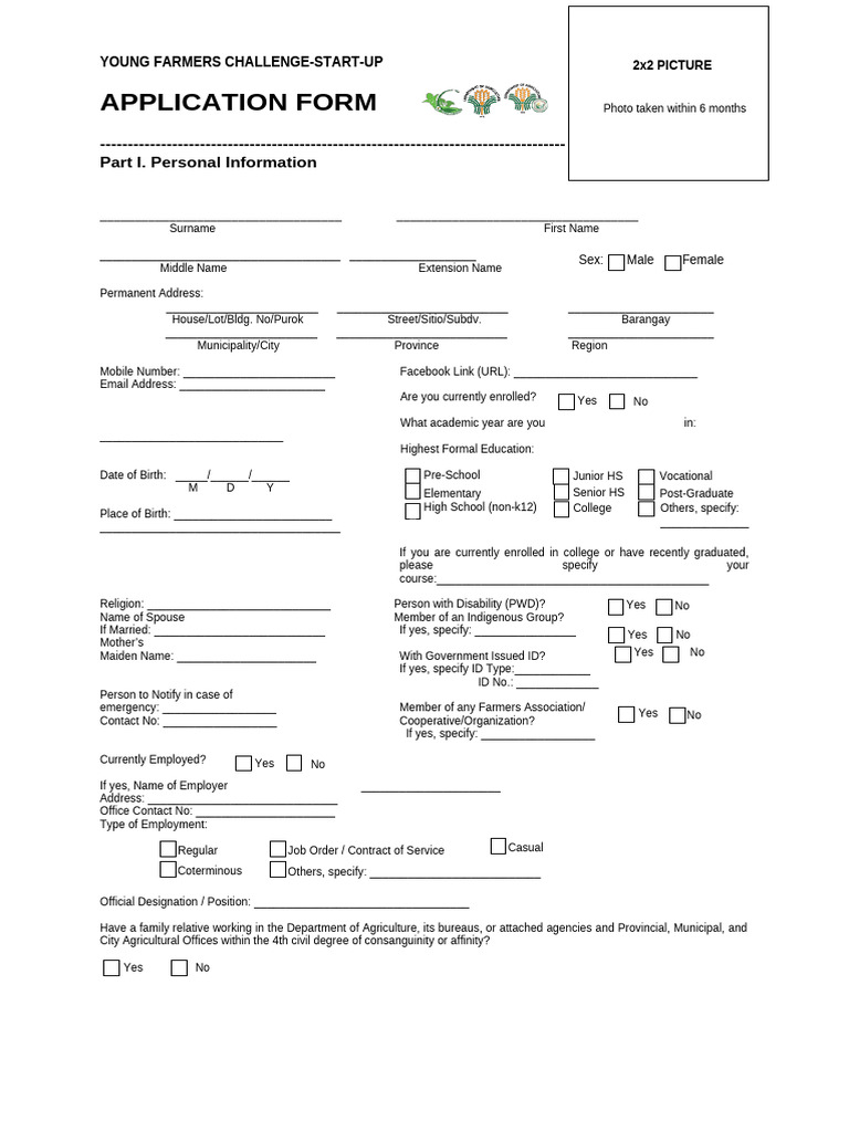 B. Application Form - Start-Up | PDF