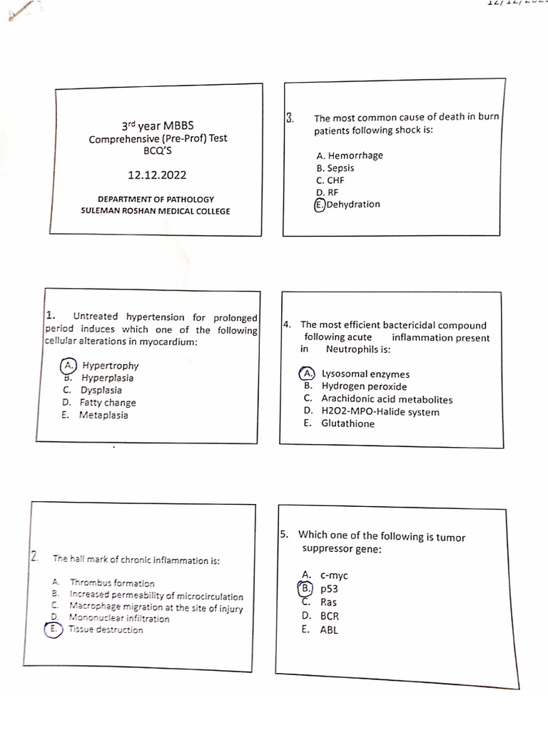Pre Proff Patho | PDF